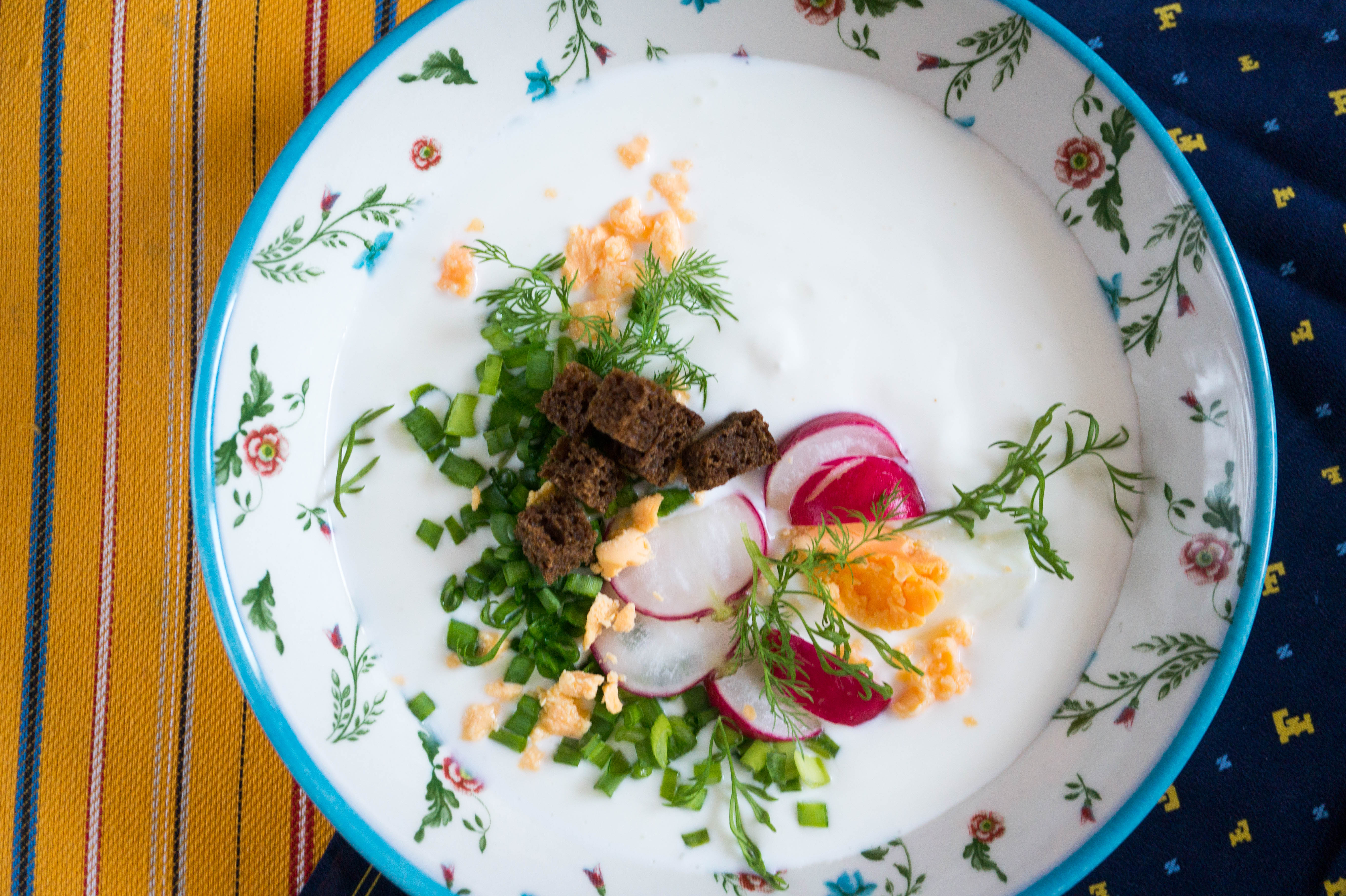 Estonian Cold Soup with Black Bread. Hapupiimapudi – Estonian Cuisine ...