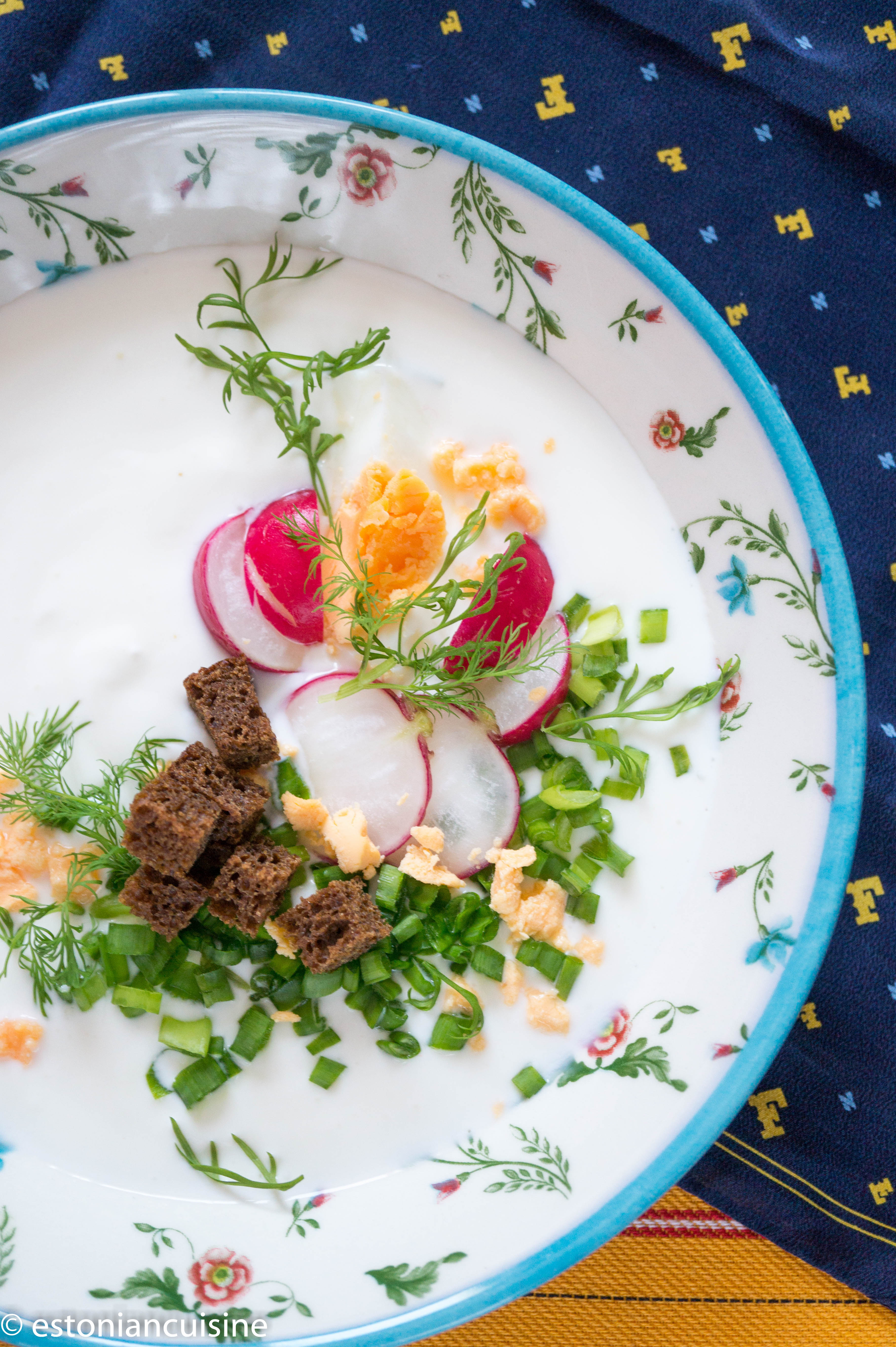 Estonian Cold Soup with Black Bread. Hapupiimapudi – Estonian Cuisine ...