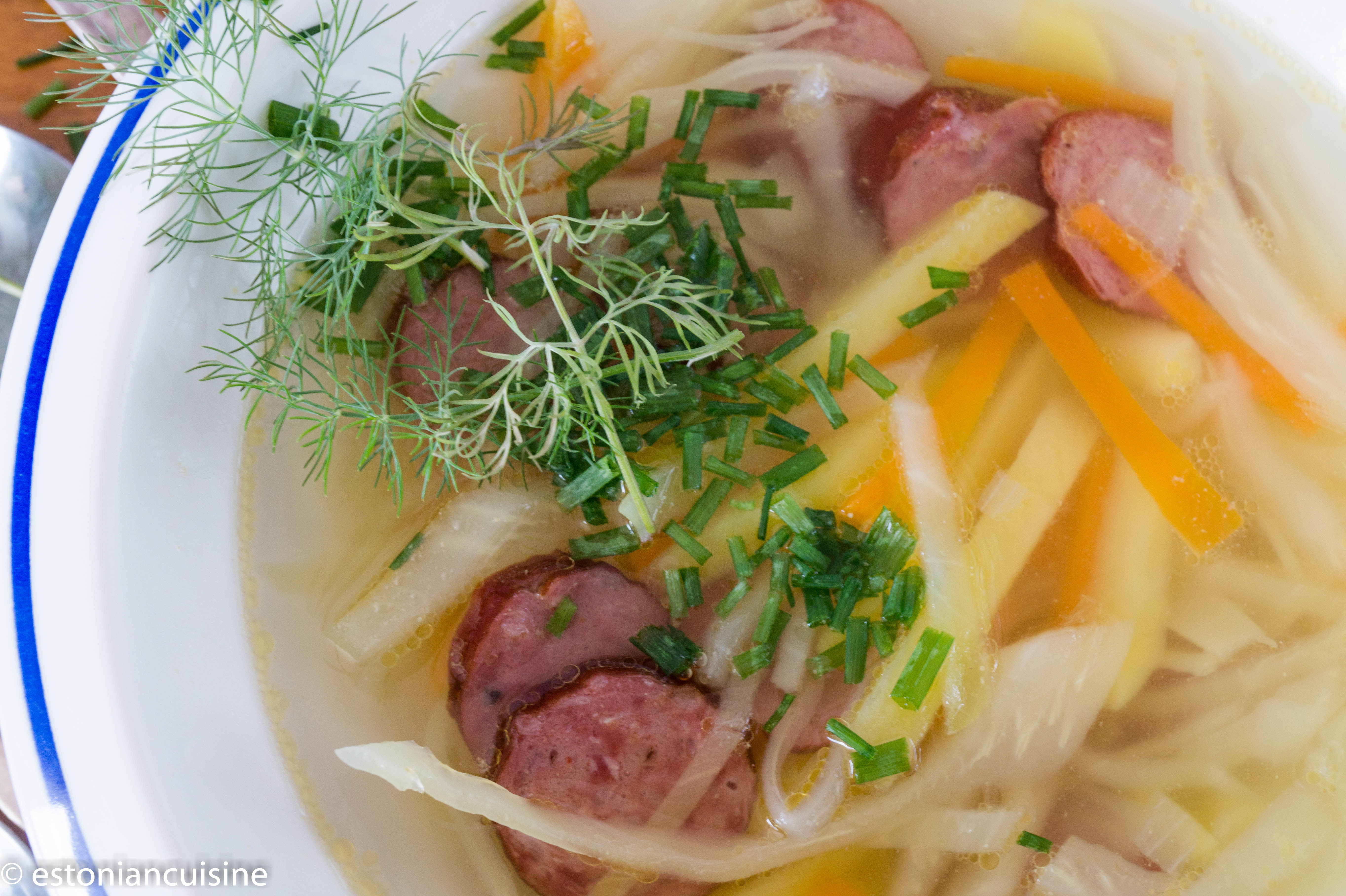 Cabbage Soup. Värskekapsasupp – Estonian Cuisine. Eesti Toit.