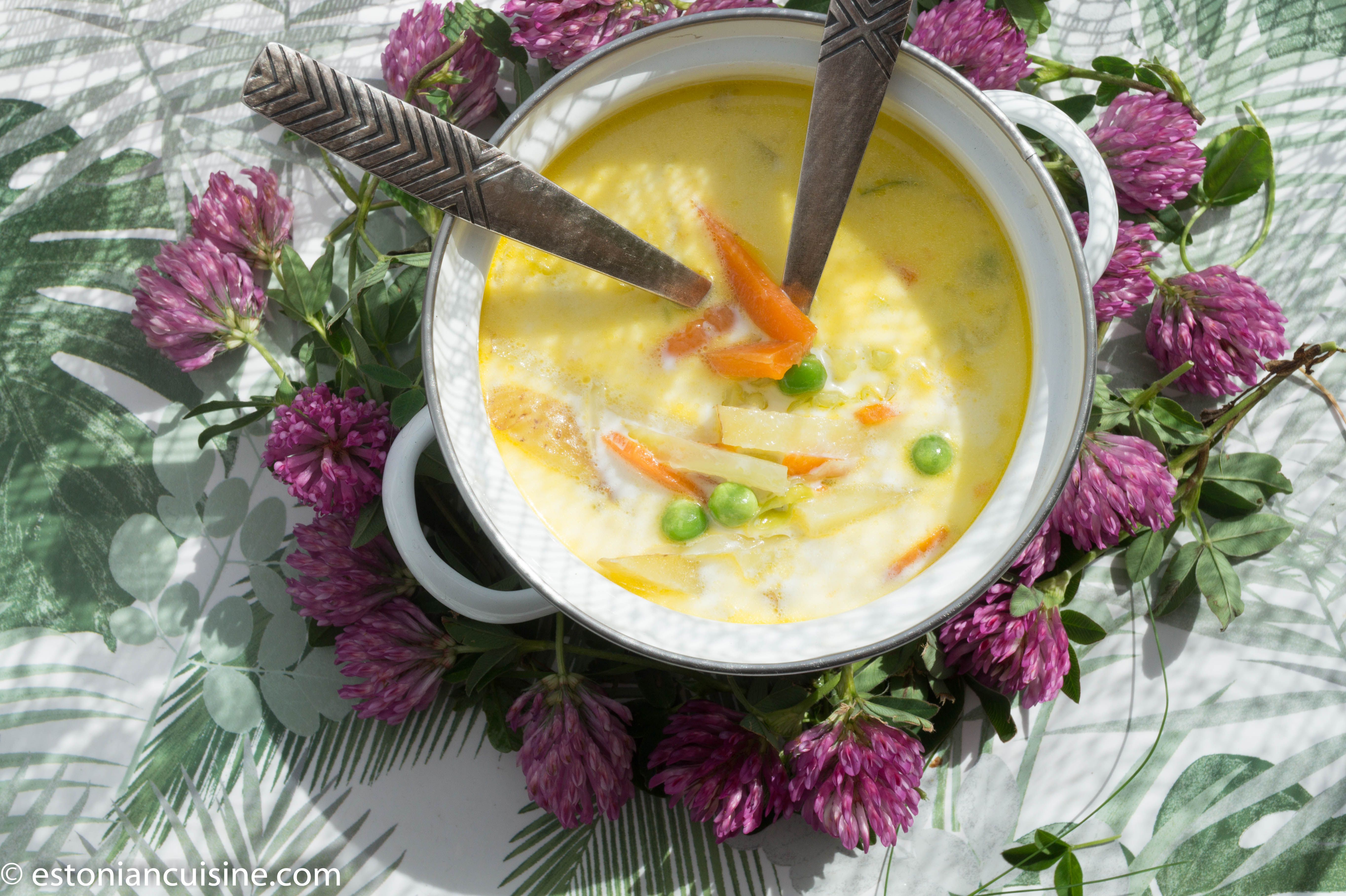 Summer New Vegetables Milk Soup. Värske köögiviljasupp – Estonian ...