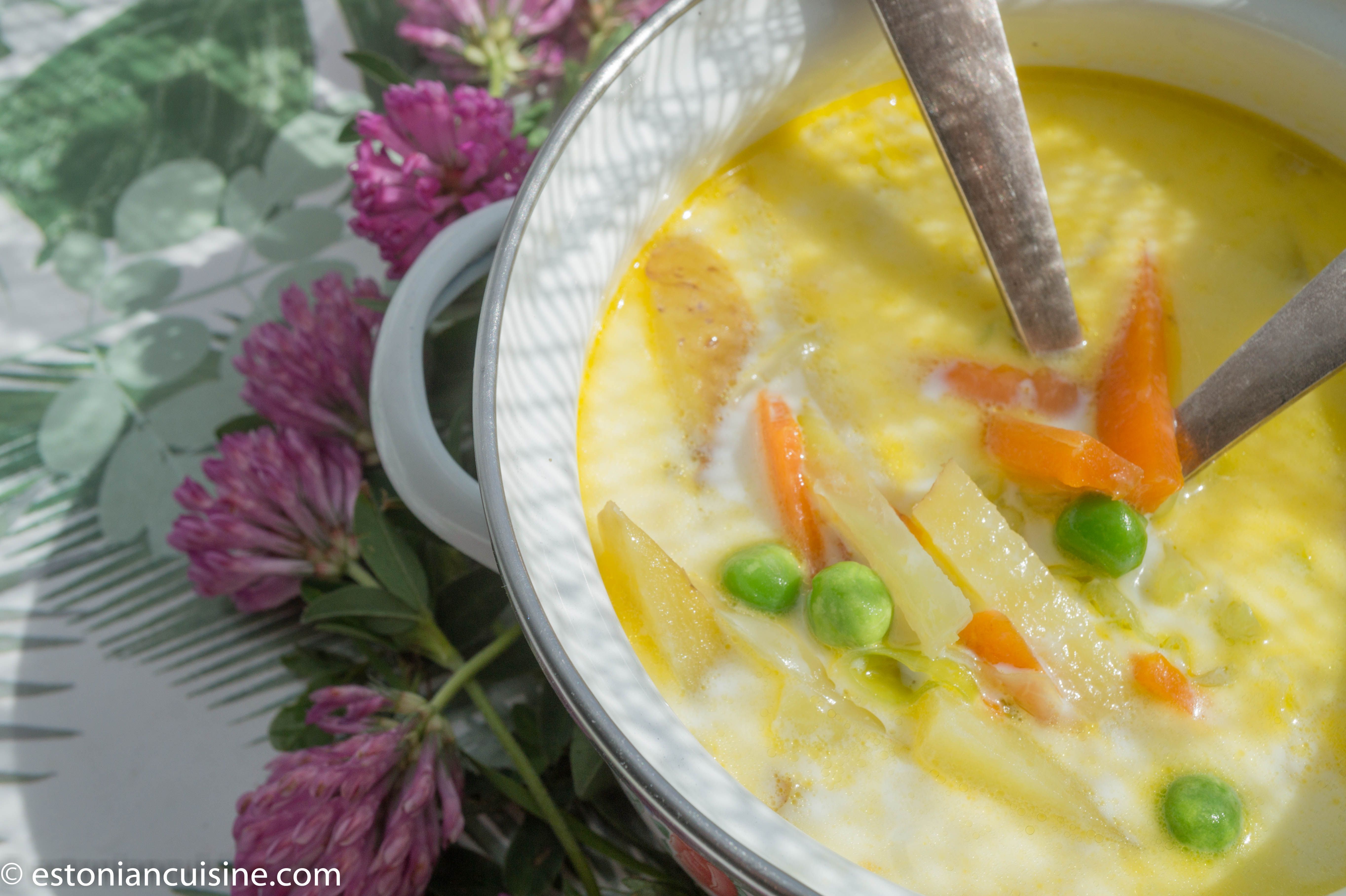 Summer New Vegetables Milk Soup. Värske köögiviljasupp – Estonian ...